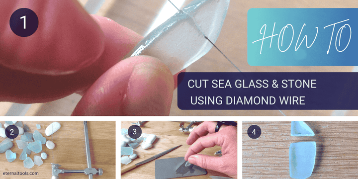 How To Easily Cut & Shape Sea Glass and Stones Using Diamond Wire Hand ...